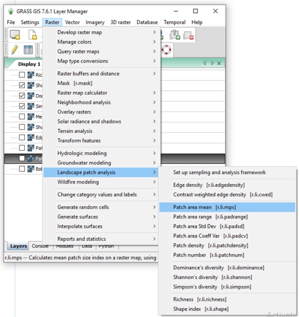 Landscape Structure Analysis Using the Landscape Patch Analysis Toolset ...