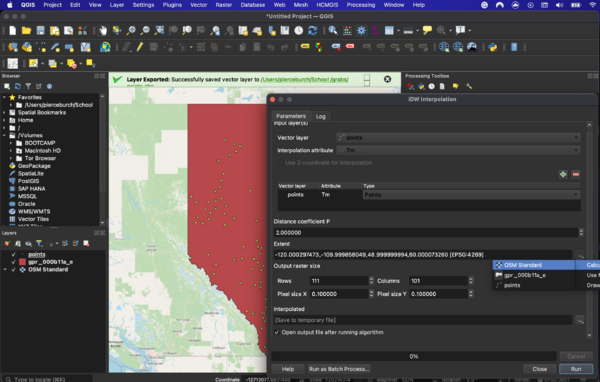 IDW interpolation using QGIS - CUOSGwiki