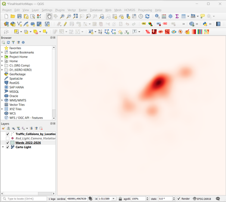Analysing Traffic Accidents Using QGIS - Heatmaps, Hotspot Analysis ...