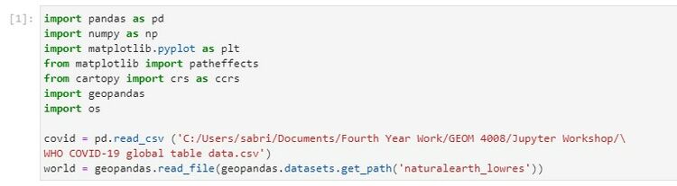 Creating Maps in Jupyter Notebook using GeoPandas and CartoPy - CUOSGwiki